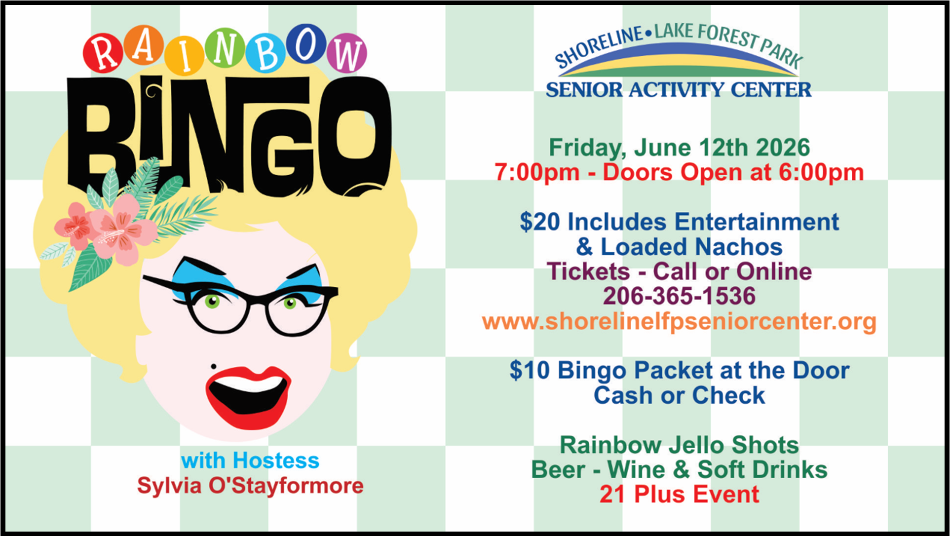Rainbow Bingo - Shoreline Lake Forest Park Senior Activity Center